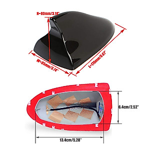 Ramble- Super Shark Fin Antenna Cover Car Radio Aerials FM AM Signal SUV Antenne Auto Accessories, for Ford Explorer Fusion Everest Kuga C-Max 2 3 Cmax Hybrid (Advanced Style, Black)