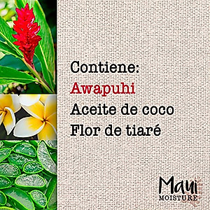 Maui Moisture Shine + Awapuhi Moisturizing Vegan Conditioner with Oils for Shiny Hair Silicone & SulfateFree Surfactant Aloe Conditioner to Hydrate Detangle Hair, Coconut, 13 Fl Oz