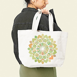 9 Pack Large Mandala Stencils for Painting Reusable Floral Mandala Drawing Stencils Mandala Painting Templates on Wood Floor Wall Tile Furniture Fabric Canvas Wood DIY Craft Art Supplies Home Decor