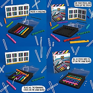 SmartGames IQ Stixx Stacking Travel Game with 120 Challenges for Ages 7 - Adult