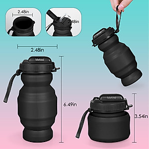 Mefold Water Bottles Collapse Silicone Durable Leak Proof Straw,Foldable Medical Grade BPA-Free,11oz Lightweight bottles for Kids Travel, Portable, Cycling, Hiking, Sports, Gym, Camping 320ML
