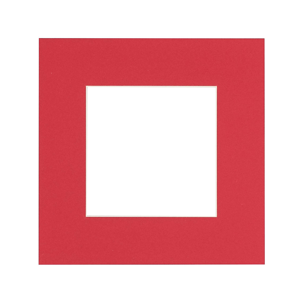 CountryArtHouse Cardinal Red Acid Free 20x20 Square Picture Frame Mat with White Core Bevel Cut for 6x6 Pictures - Fits 20x20 Frame - Pack of 1 Matboard