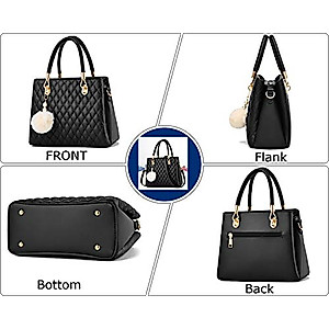 JHVYF Women Top Handle Satchel Handbags Shoulder Bag Tote Purse Messenger Bags with Fluffy Ball Green