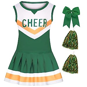 KAKALVER cheerleader costume for girls cheerleader outfit for Halloween Dress Up Cheerleader Gifts