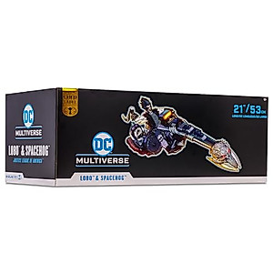 McFarlane Toys - DC Multiverse Lobo & Spacehog (Justice League of America) - 7in Scale Action Figure with Vehicle, Gold Label, Amazon Exclusive