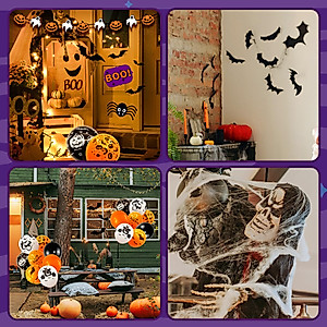 UJoyant 101 Pcs ​Halloween Party Decorations, Halloween Party Supplies - Ghost and Bat Pumpkin Banner, Halloween Multi Balloons, Photo Booth Props, Candy Gift Bags, Spider Wed