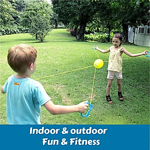 BOHS Pull Shuttle Ball Game - Keep Fitness in Fun - for 2 Players Indoor and Outdoor Sports Toys