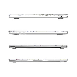 MOSISO Compatible with MacBook Air 13.6 inch Case 2022 2023 2024 Release M3 A3113 M2 A2681 with Touch ID, Plastic Meadow Floral Hard Shell Case & Keyboard Cover Skin & Screen Protector, Transparent