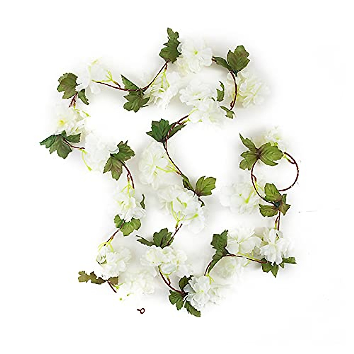 Mhuan 2.2m 25 Lights Simulation White Cherry Blossom Wisteria Flower Rattan String Light Artificial Flower Decorative Atmospheres String Lights for Home Garden Festival Wedding Party Decor