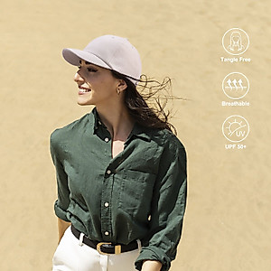 Hat Hut Satin Lined Baseball Cap for Women Satin Lined Baseball Hat for Curly Hair Adjustable Sport Cap Dad Hat for Men (Black)