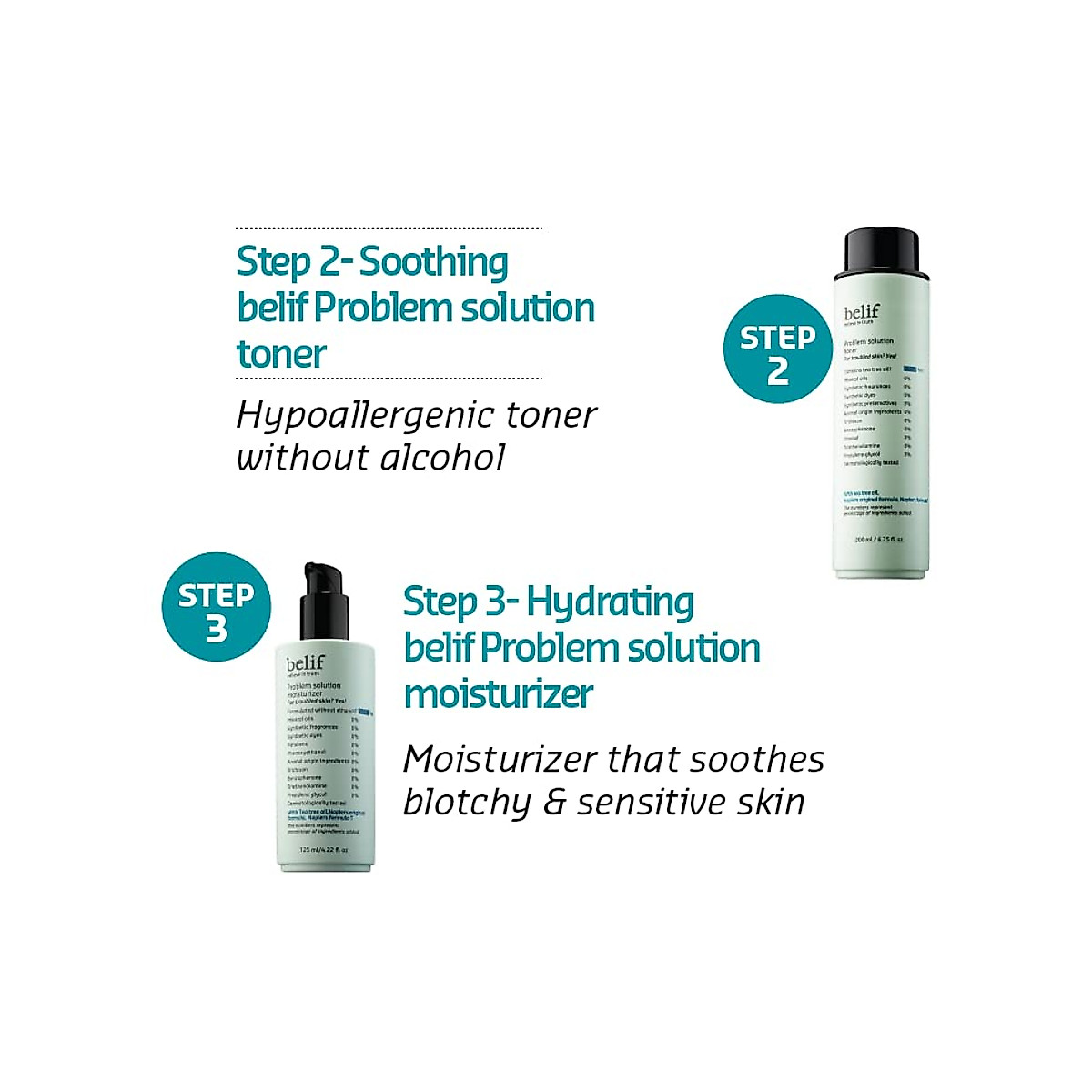 belif Problem Solution Toner | Facial Toner for Acne-Prone & Oily Skin | Antioxidants & Tea Tree Oil Soothes Blemishes & Prevents Future Breakouts | Sensitive Skin Toner for Women & Men | 6.75 Fl Oz