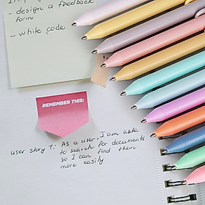 WY WENYUAN 12Pcs Ballpoint Pens, Comfortable Writing Pens, Pastel Retractable Pretty Journaling Pens, Black Ink Medium Point 1.0 mm Gift Pens, Cute Pens Office Supplies for Women&Men