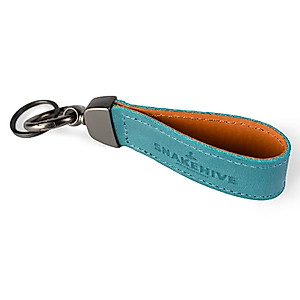Snakehive Key Loop - Real Leather Keychain for Men and Women - Key Organizer for Home Car Keys - Key Chain Handmade in Europe Teal