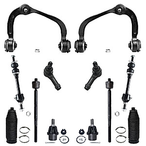 Detroit Axle - 14pc Front Suspension Kit for 4WD 2005-2008 Ford F-150, 2006-2008 Mark LT 2 Upper Control Arms with Ball Joints 2 Lower Ball Joints 2 Struts Replacement 2 Sway Bars 4 Tie Rod 2 Boot