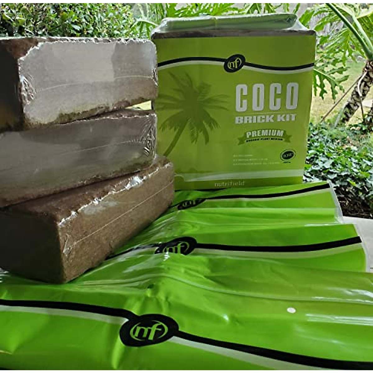 Coco Coir Bricks 5.5 Lbs Pack 3 Coco Bricks RHP Cert pH Balance Buffered Washed Organic Coconut Fiber Soil Compressed Coco Peat Block Indoor Outdoor Plant Flower Vegetable Garden 3 Hydrate/Storage Bag