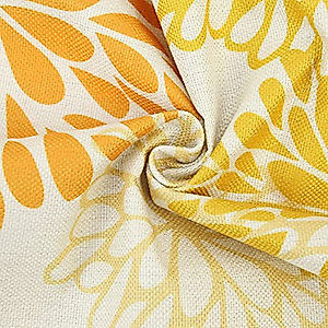 cygnus 18x18 Yellow Dahlia Throw Pillow Covers Case Linen for Couch Sofa Bedroom Farmhouse Decorative Square Accent Set of 2