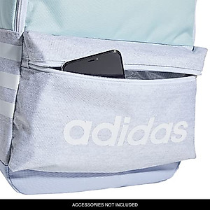 adidas Classic 3S Backpack, Jersey White/Halo Mint Green/Violet Tone Purple, One Size
