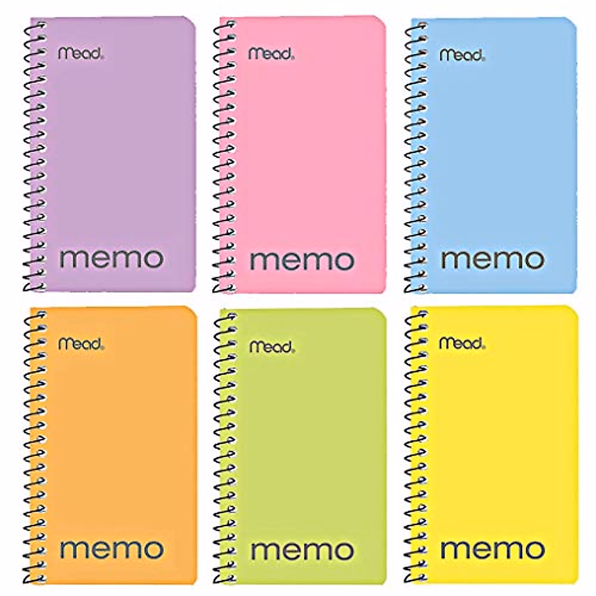 Mead Small Notebook, 12 Pack of Small Spiral Notebook, 3x5 " College Ruled Memo Book Wirebound 60 Sheets, Pastel Colors of Mini pocket memo pad in Bulk pack