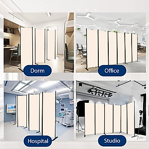 Room Divider and Folding Privacy Screens， 6 Panel Wide Room Divider Wall Screen for Room Separtition, Partition Room Dividers Fabric Panel Wall Dividers Freestanding for Office, Bedroom, Studio Dorm