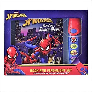 Marvel Spider-man - Pop-Up Board Book and Sound Flashlight Toy Set - PI Kids (Play-A-Sound)