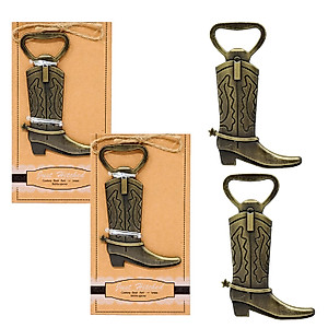 yueton 4PCS Cowboy Boot Bottle Opener Alloy Novelty Creative Beer Wine Bottle Opener Wedding Party Favors, with Exquisite Packaging