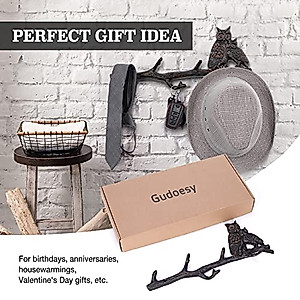 Gudoesy Wall Hooks，Decorative Wall Hooks，Rustic Decorative Coat Hooks for Hanging