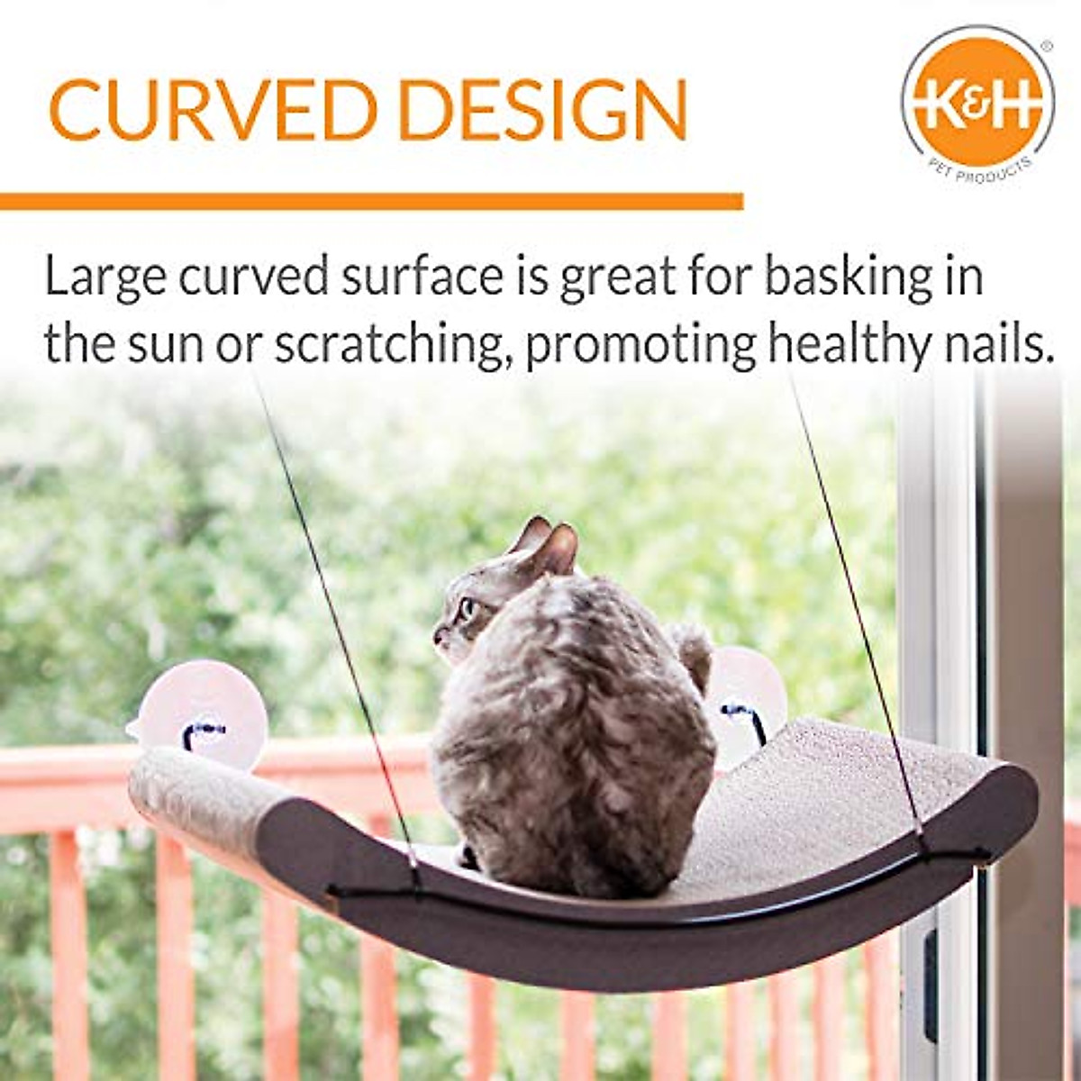 K&H Pet Products EZ Mount Scratcher Kitty Sill Cradle Tan 11” x 20” x 2”
