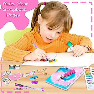 BONWORL DIY Journal Kit, Birthday Idea Gifts for Girls Ages of 8 9 10 11 12 13 Years Old and Up, Fashion Toys for Girls, 8-13 Year Old Girl Art & Crafts Gifts, Scrapbook and Journal Set