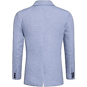 MMCICI Mens Casual Blazer Sport Coat Lightweight One Button Business Jackets Blue