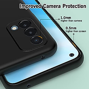 Foluu for OnePlus Nord N200 5G Case, Liquid Silicone Gel Rubber Bumper Case with Soft Microfiber Lining Cushion Slim Hard Shell Shockproof Protective Cover for OnePlus Nord N200 5G 2021 (Black)