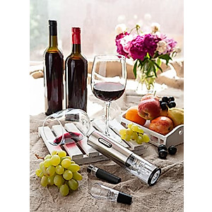 Moss & Stone Electric Wine Opener Set, Corkscrew Remover With USB Charging, Wine Bottle Opener with Wine Pourer, Foil Cutter & Vacuum Stopper, Automatic Wine Opener For Wine Lovers