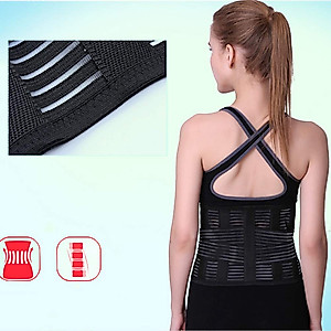 LSRRYD Double Adjustment Lumbar Support Belt Back Support Belt for Pain Relief and Injury Prevention Sciatica (Size : Small)