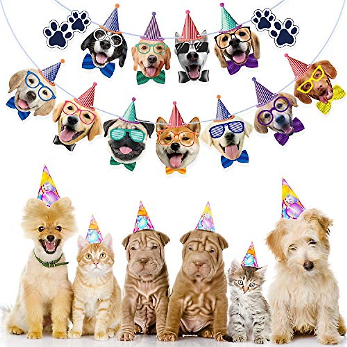 Dog Birthday Banner Birthday Garland Dog Theme Party Bunting Decoration Baby Shower Party Supplies (Dog)