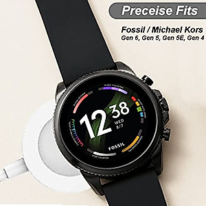 Charger for Fossil Gen 6 / Gen 5 / Gen 4 / Sport, for Michael Kors Gen 6 / Gen 5E / Gen 5 / Gen 4 Smartwatch Magnetic Charging Cable (1, White)