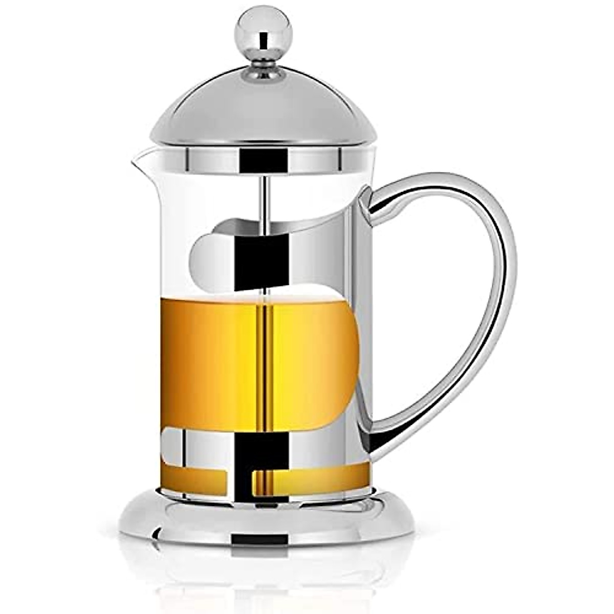 Multifunction 1L Press Coffee Maker with Coffee Plunger, Filter, Borosilicate Glass Jug,Stainless Steel Cafetiere Espresso And Tea Maker,Bronze