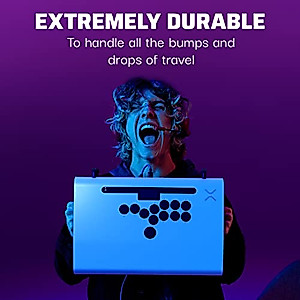 Victrix Pro FS-12 Esports Playstation Fight Stick All Button Arcade Controller for Playstation 5 / PS5, PS4, PC, Tournament Grade 12-Button Sanwa Denshi, Durable Aluminum, Detachable Joystick, Lockable Control Bar for Fighting Games (White)