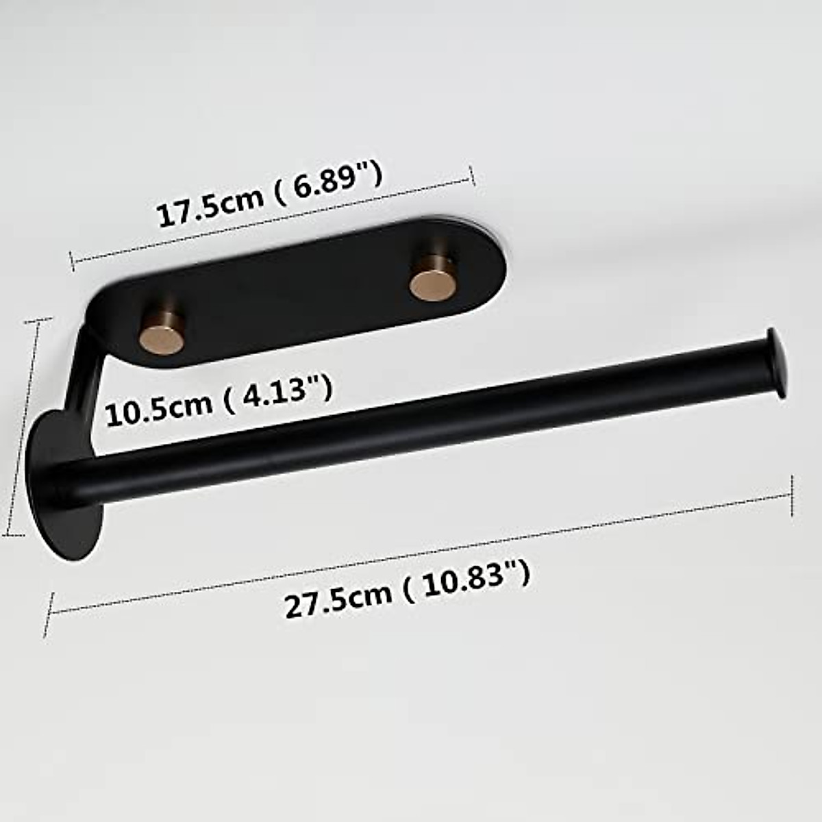 Paper Towel Holder Under Cabinet, Self Adhesive Black Paper Towel Holder for Kitchen Under Counter Cabinet Bathroom, for Holding Paper Towel, Plastic Wrap, Tin Foil, Toilet Paper Roll