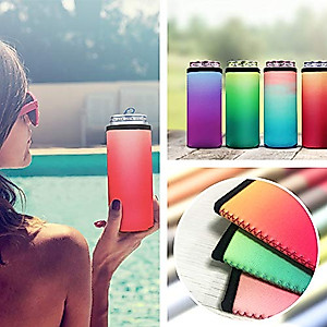 6 Skinny Can Coolers Slim Can Cooler for Slim Beer & Hard Seltzer, Skinny Beer Cans Coolie Skinny Insulators, Claw Can Cooler Sleeve Summer Daze