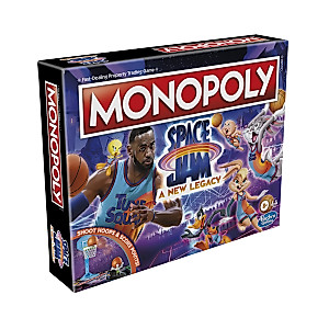Monopoly: Space Jam A New Legacy Edition Family Board Game, Strategy Game, Kids Ages 8 and Up, Lebron James Space Jam Game, Shoot Hoops