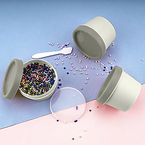 Cosywell Travel Containers for Toiletries Plastic Cream Jars 3.4oz/100ml Empty Cosmetic Pot Jars 4 Pieces Refillable TSA Approved Leak-proof Travel Size Accessories with Lids（Black）