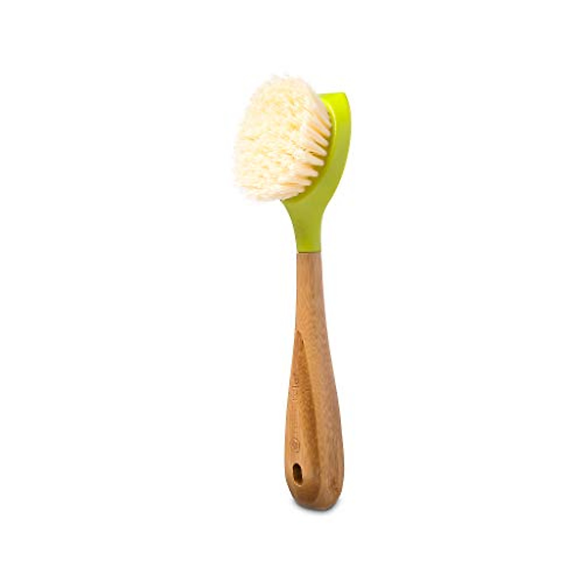Full Circle Be Good Kitchen Dish Brush with Bamboo Handle – Long Handle Dish Scrubber with Tough Bristles, Green (Pack of 2)