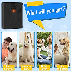 No Bark Deterrent Device Indoor, Anti Barking Device, Dog Bark Deterrent Devices, 45 Ft Barking Dog Deterrent, 3 Modes Electric Bark Box, for Small, Medium and Large Dogs, Indoor and Outdoor Use