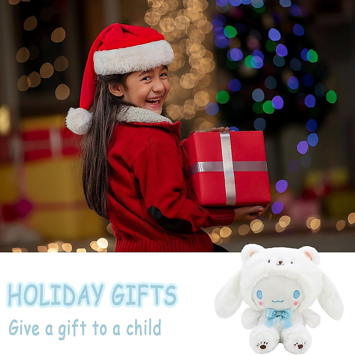 13.7" Cute Anime Plush Doll, Lovely Plush Stuffed Animal, Anime Cute Soft Plush Figure Toy, Pillow Plush Gift Filler Birthday Gift for Kids (White-Cinna)