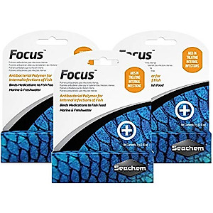 Seachem 3 Pack of Focus Freshwater and Marine Fish Medication, 5 Grams Per Pack