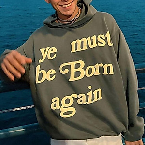 DONCARE Ye Must Be Born Again Hoodie Men's West Creativity Sweatshirt Black