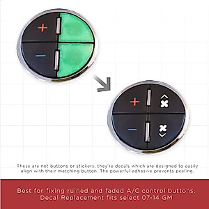 OxGord AC Dash Button Repair Kit - Original Design & Made in USA - Best for Fixing Ruined Faded A/C Control Buttons - Decal Replacement Fits Select 07-14 GM Vehicles - Car SUV Van Truck Accessories