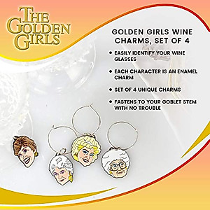 JUST FUNKY Golden Girls Wine Charms, Set of 4