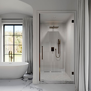 ZLINE Autograph Edition Crystal Bay Thermostatic Shower System in Champagne Bronze (CBY-SHS-T2-CB)
