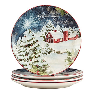 Certified International Silent Night 11" Dinner Plates, Set of 4, Multicolor, Large
