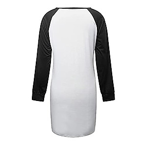 Womens Printed Long Sleeve Shirt with Pockets Casual Loose Crewneck Pullover Sweatshirt Long Blouse Tops Blue